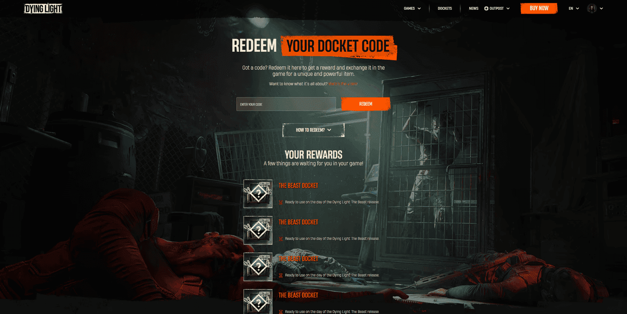 Dying Light: The Beast All Active Docket Codes | GAM3S.GG